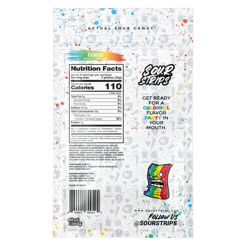 Rainbow Sour Strips, 3.4oz - Delivered In As Fast As 15 Minutes - SNAP ...