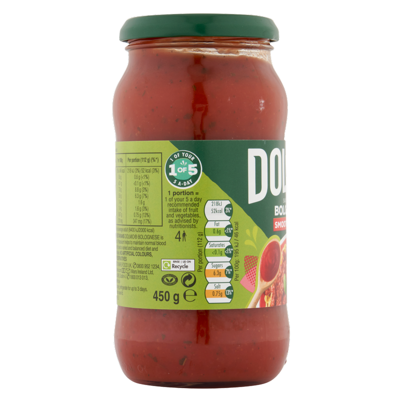 Dolmio Bolognese Smooth Tomato Pasta Sauce, 450g : Food Cupboard fast ...