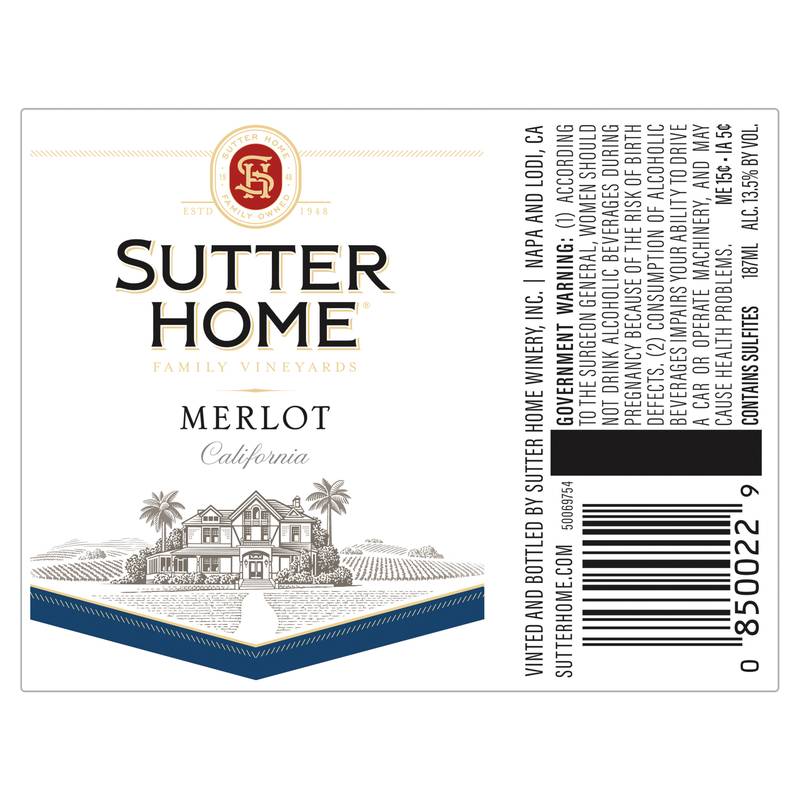 Sutter Home Merlot 4pk 187ml - Delivered In As Fast As 15 Minutes | Gopuff