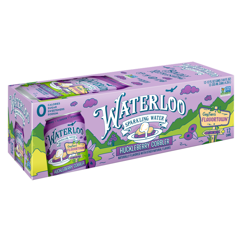 Waterloo Huckleberry Cobbler Sparkling Water 12pk 12oz Can - Delivered ...