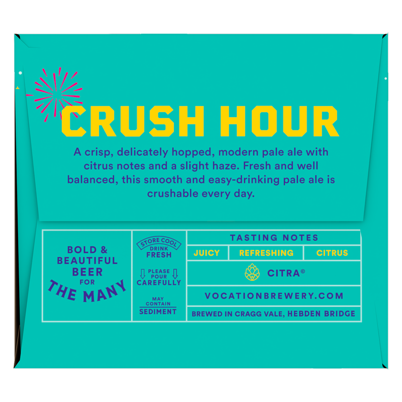 Vocation Crush Hour Hazy Pale, 4 x 330ml : Alcohol fast delivery by App ...