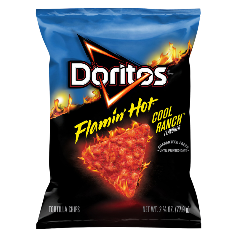 Doritos Tortilla Chips Flamin' Hot Cool Ranch Flavored 2 3/4 Oz ...