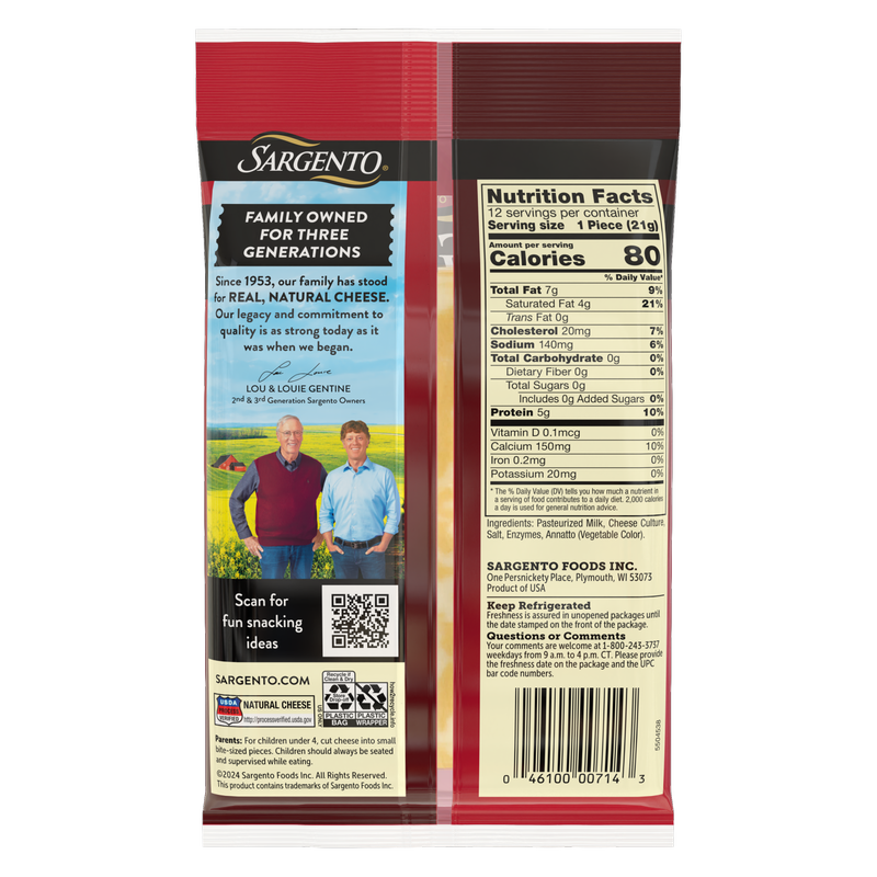 Sargento Colby-Jack Natural Cheese Snack Sticks - 12ct - Delivered In ...