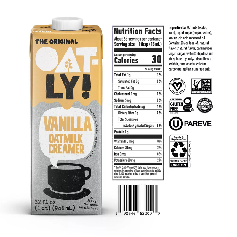 Oatly Vanilla Creamer 32oz Btl - Delivered In As Fast As 15 Minutes ...
