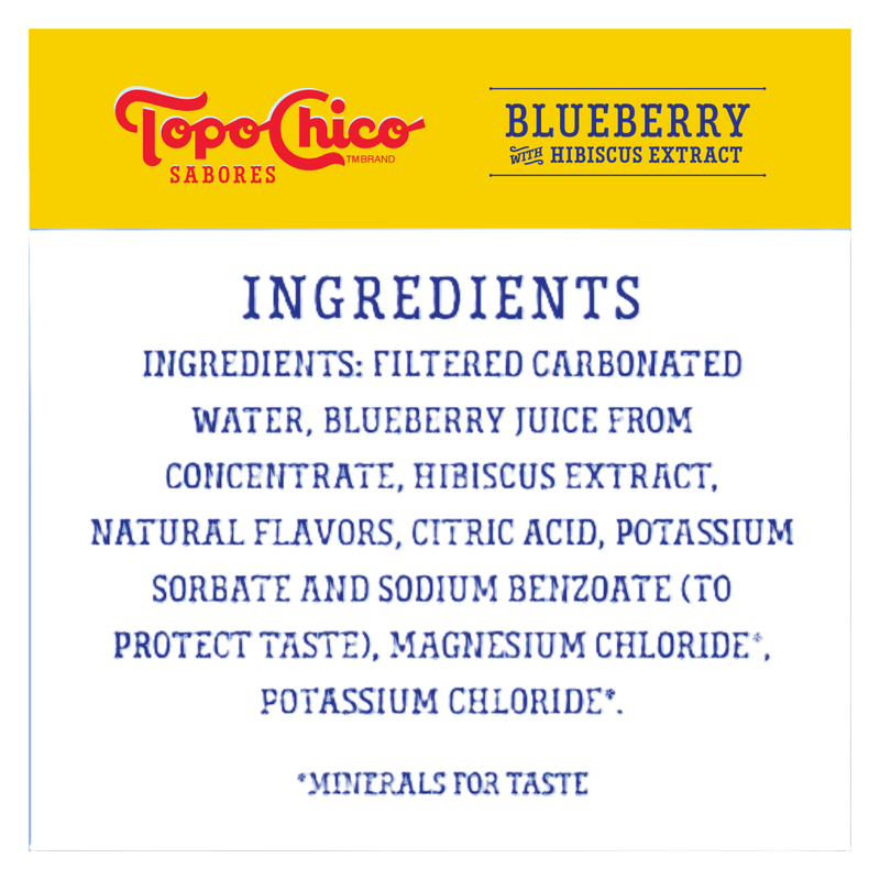 Topo Chico Sabores Blueberry with Hibiscus Extract Flavored Sparkling ...