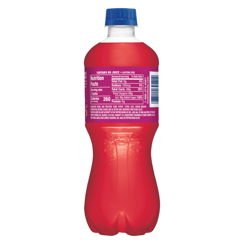 Sunkist Raspberry Blood Orange Soda 20oz Btl - Delivered In As Fast As ...