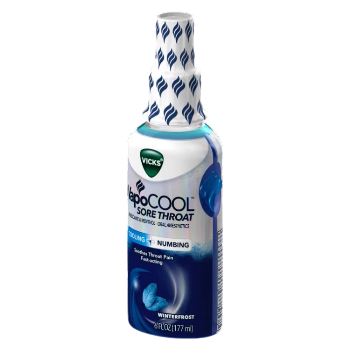 Vicks VapoCool Sore Throat Spray, Benzocaine & Menthol, Over-the ...