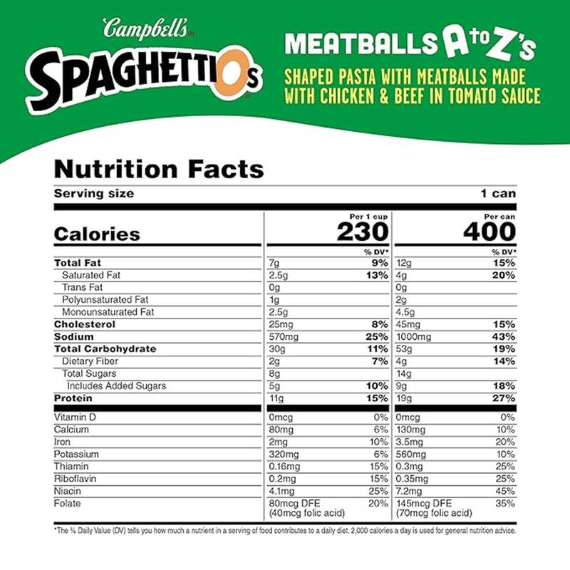 SpaghettiOs Canned Pasta with Meatballs, 15.6 oz Can - Delivered In As ...
