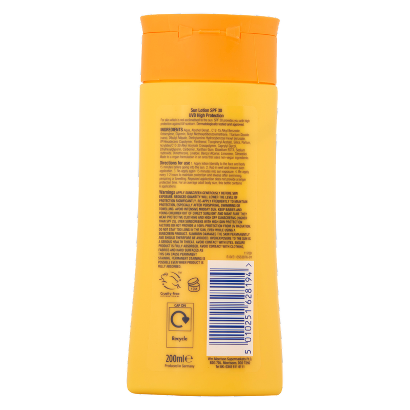Morrisons Sun Lotion SPF 30, 200ml : Bath & Beauty fast delivery by App ...
