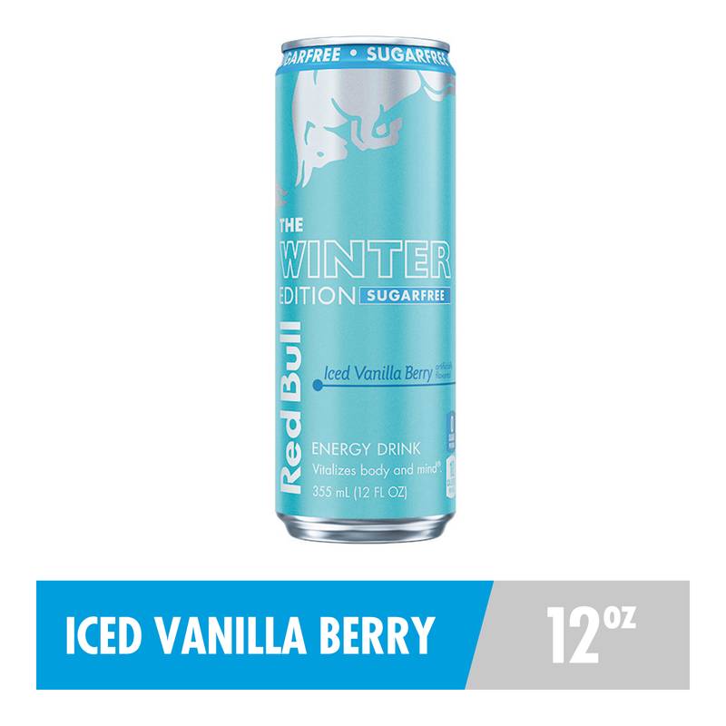 Red Bull Sugar Free Winter Edition Iced Vanilla Berry Energy Drink 12oz ...