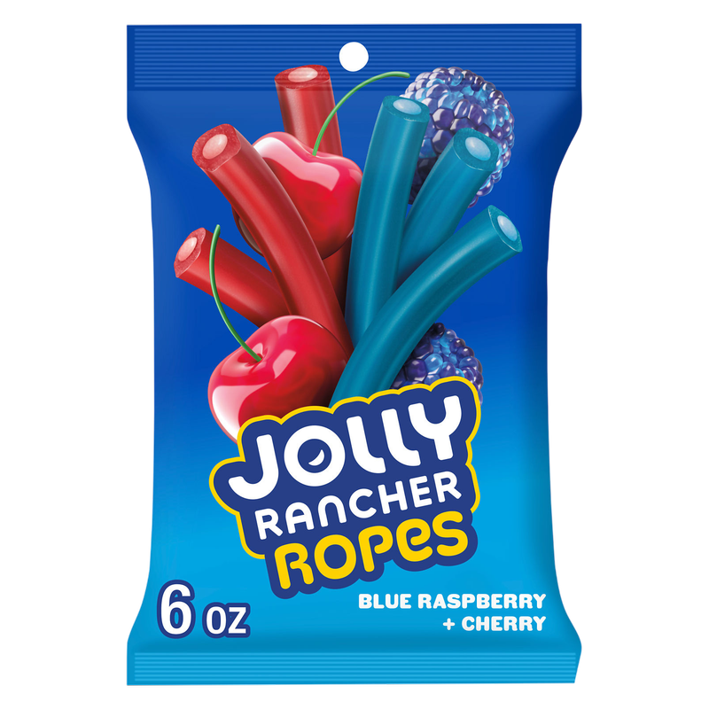 JOLLY RANCHER Ropes Blue Raspberry and Cherry Flavored Candy Bag, 6 oz ...