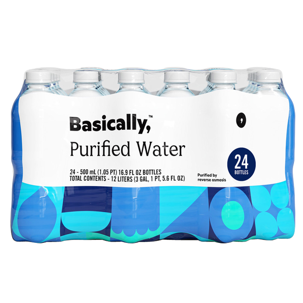Basically, Purified Water 24ct 16.9oz : Drinks fast delivery by App or ...