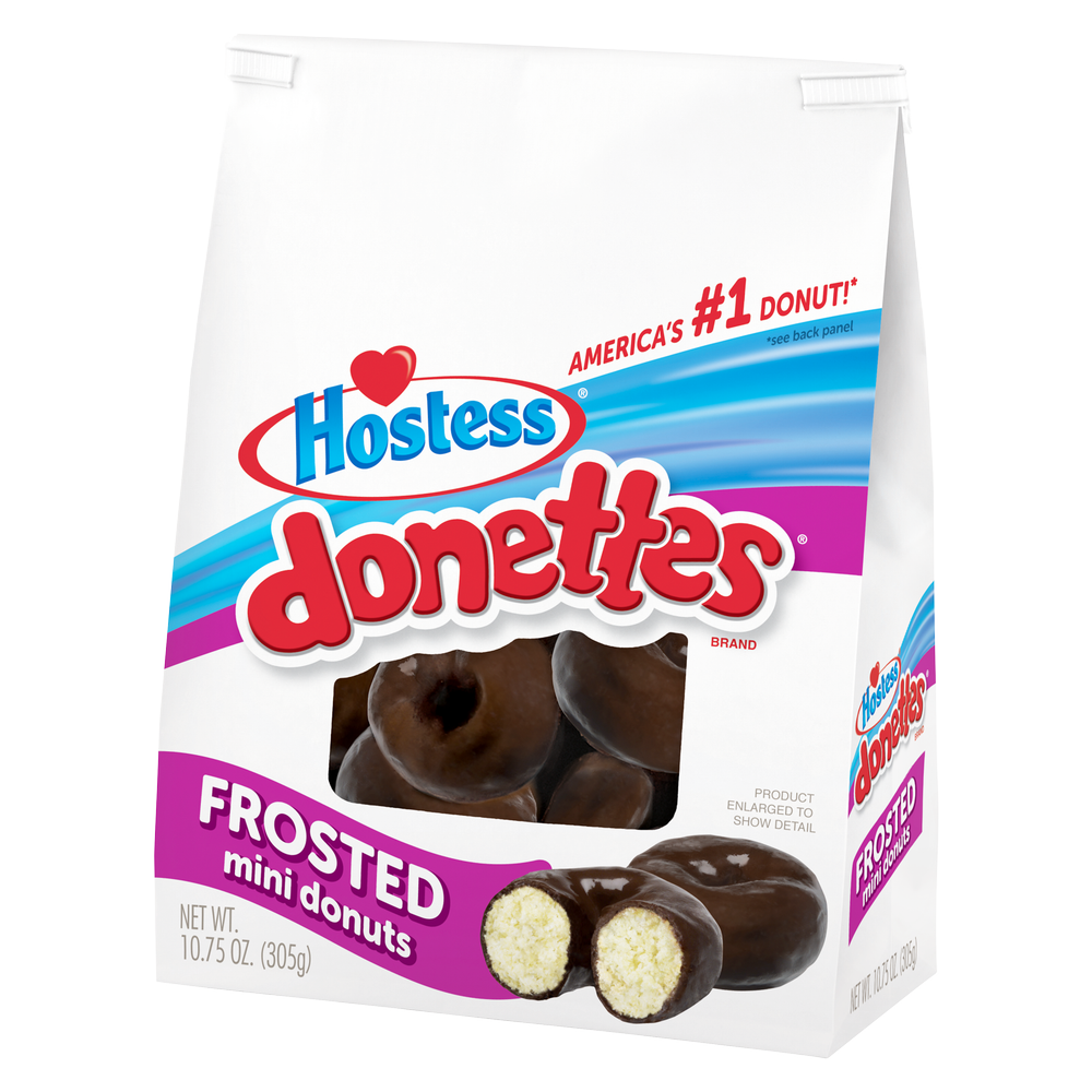 HOSTESS Frosted Mini DONETTES Bag, Chocolate Breakfast Treats - 10.75 ...