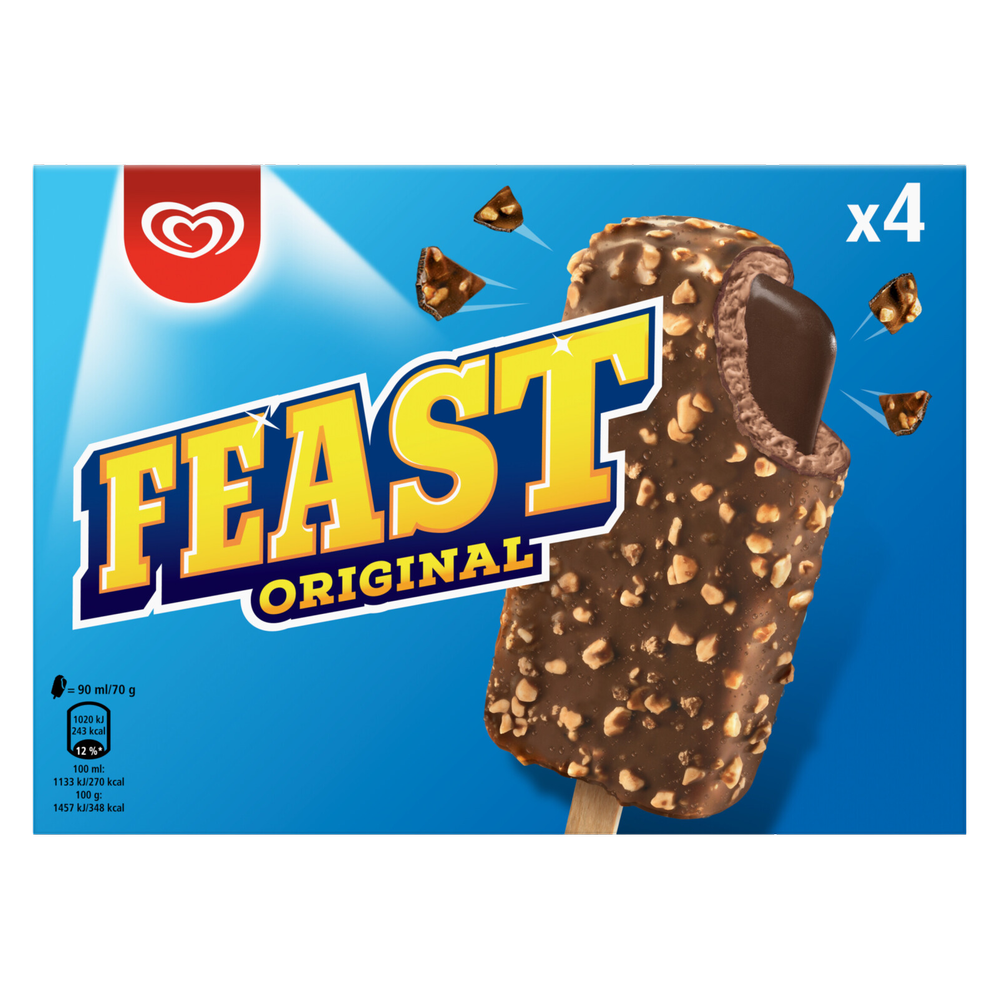 Feast Chocolate Ice Cream, 4 x 90ml : Ice Cream fast delivery by App or ...