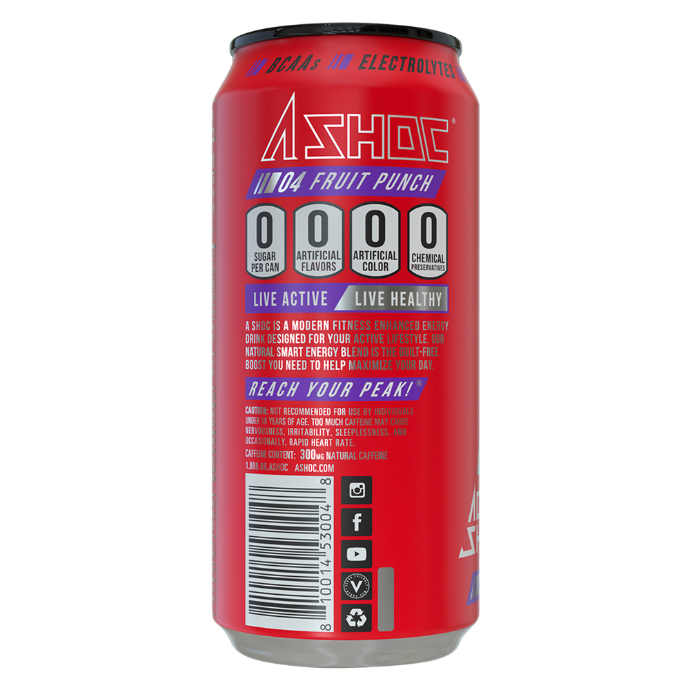 ASHOC Fruit Punch Smart Energy Drink 16oz Can - Delivered In As Fast As ...