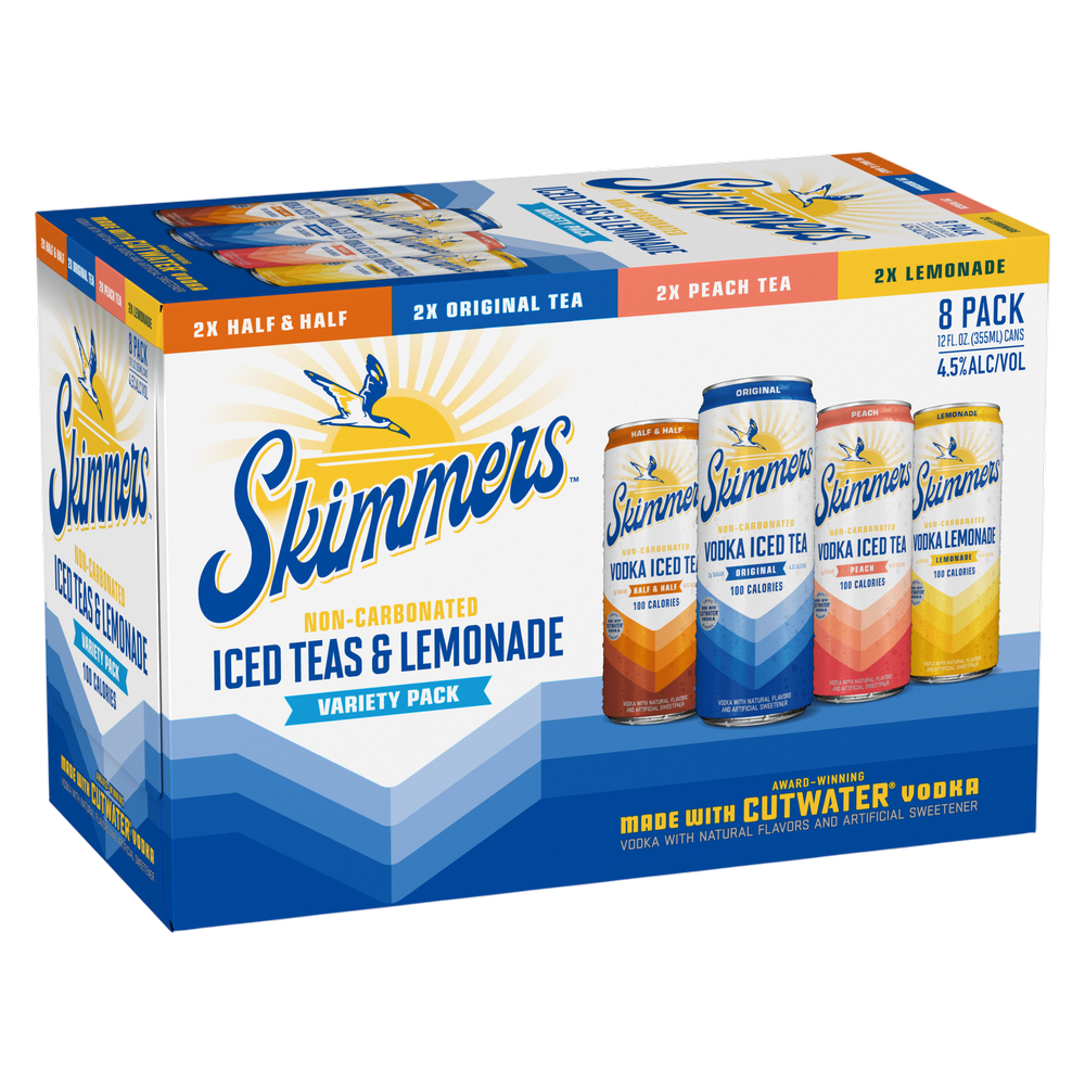 Skimmers Vodka Iced Tea Variety Pack 8pk 12oz Can 4.5% ABV - Delivered ...