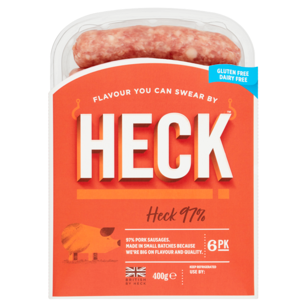 Heck 6 Sausages 97% Pork, 400g : Meat & Fish fast delivery by App or Online