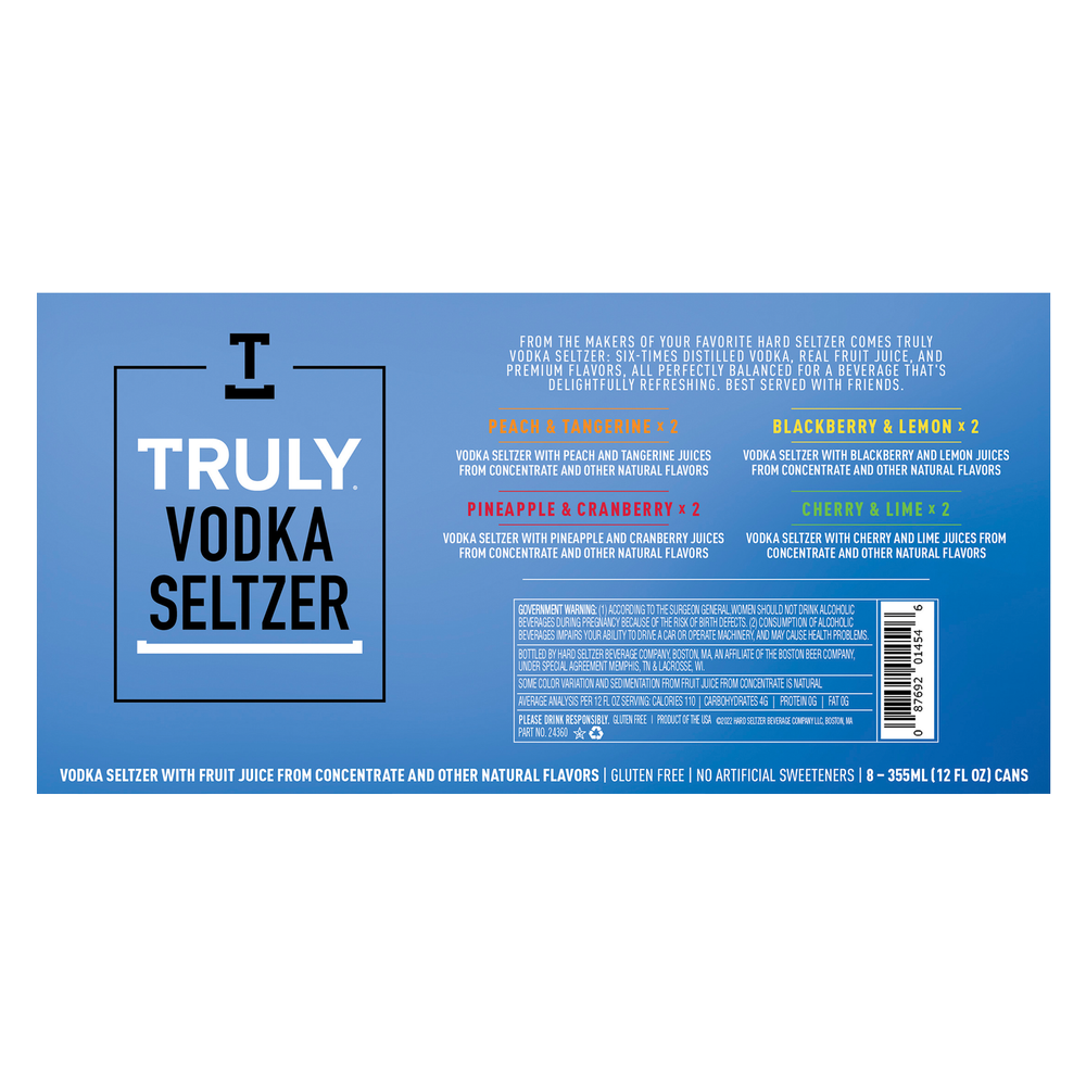 Truly Vodka Seltzer Variety 8pk 12oz Can 5% ABV - Delivered In As Fast ...