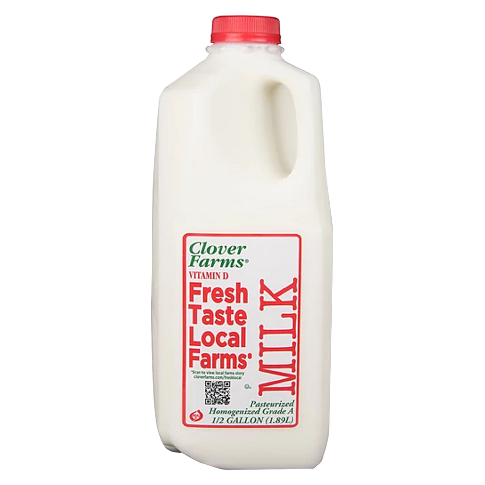 Clover Farms Whole Vitamin D Milk - 1/2 Gallon - Delivered In As Fast ...