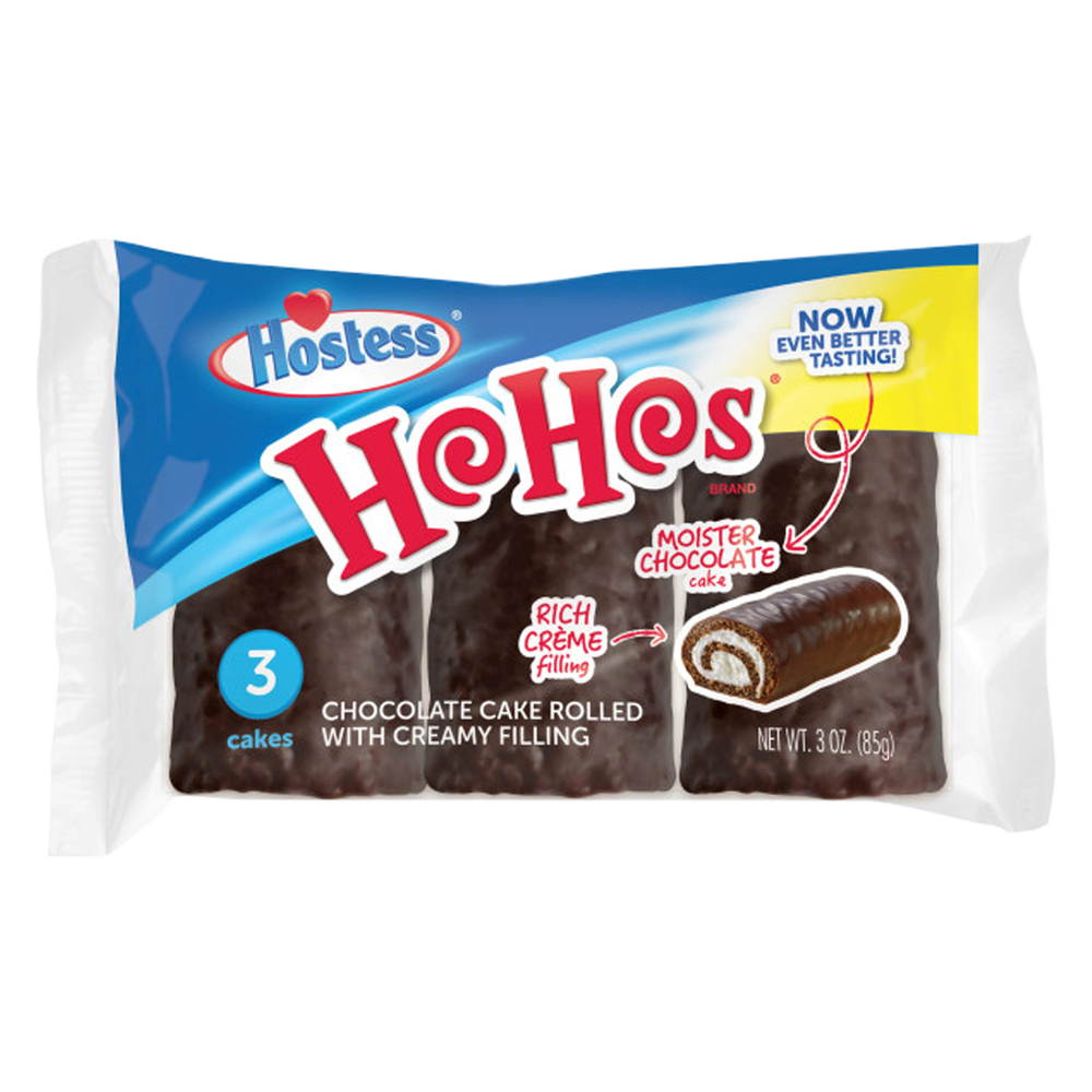 HOSTESS HOHOS, Chocolate Snack Cakes, Single Serve, 3 oz, 3 Count ...