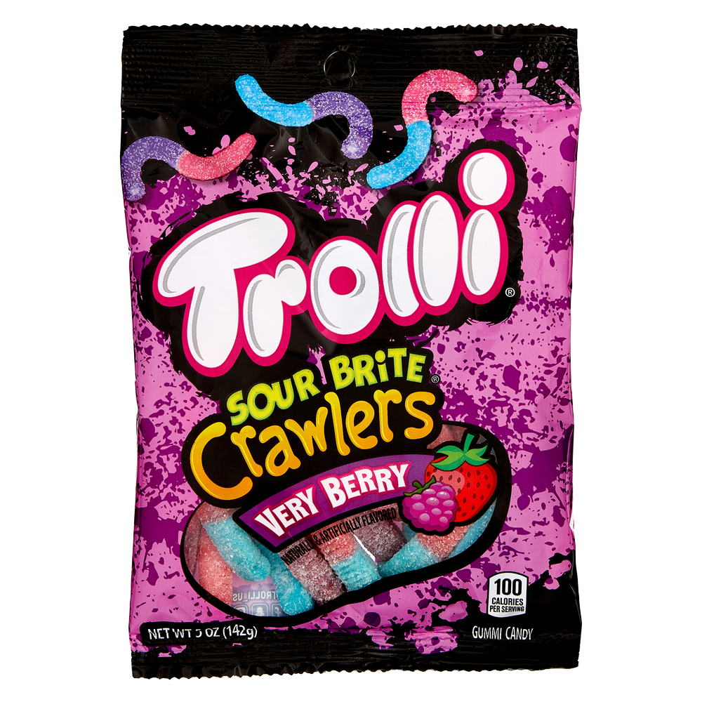 Trolli Very Berry Sour Brite Crawlers Gummy Candy 5oz - Delivered In As ...
