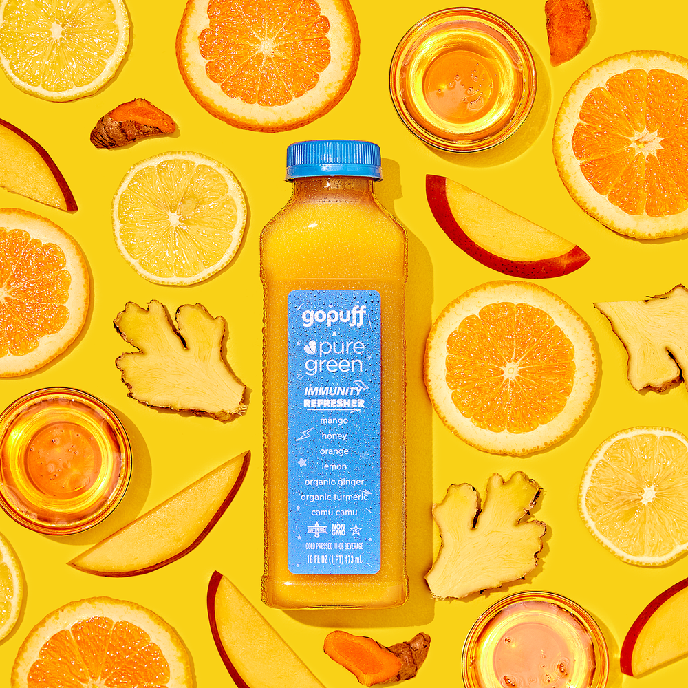 Gopuff x Pure Green Immunity Juice Refresher 16 oz - Delivered In As ...