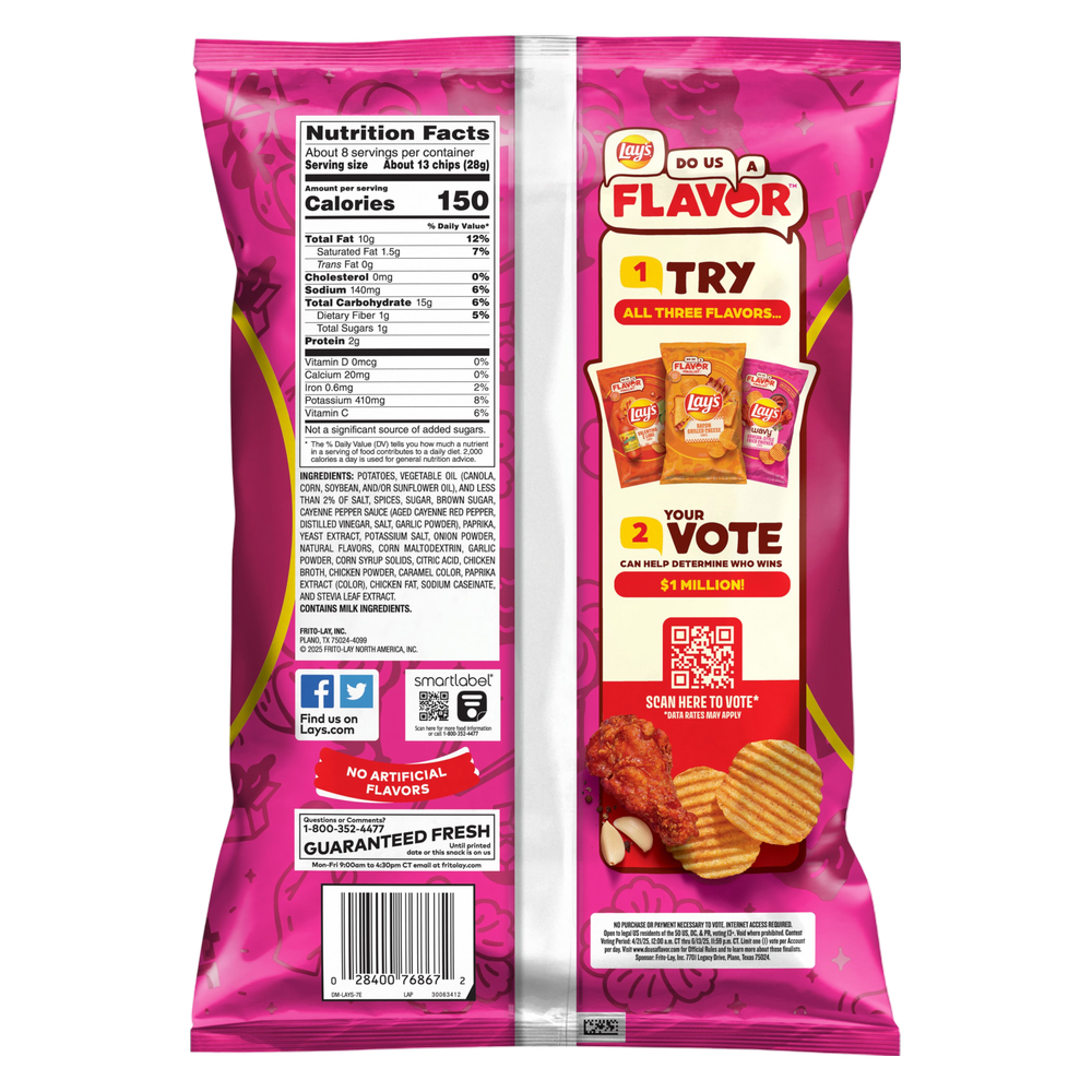 Lay's Potato Chips Korean Style Fried Chicken Flavored 7.75oz ...