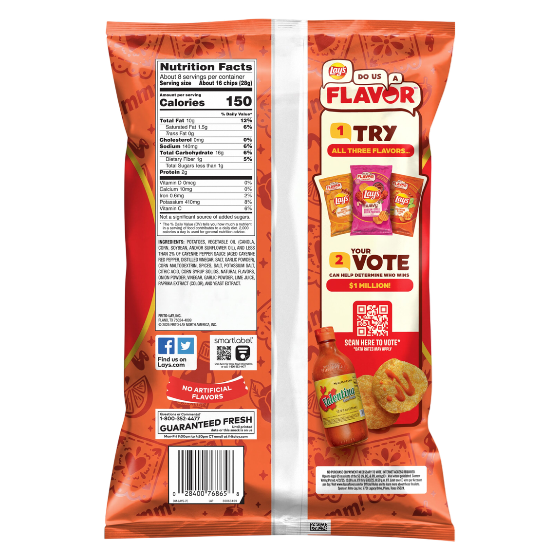 Lay's Potato Chips Valentina & Lime Flavored 7.75oz - Delivered In As ...