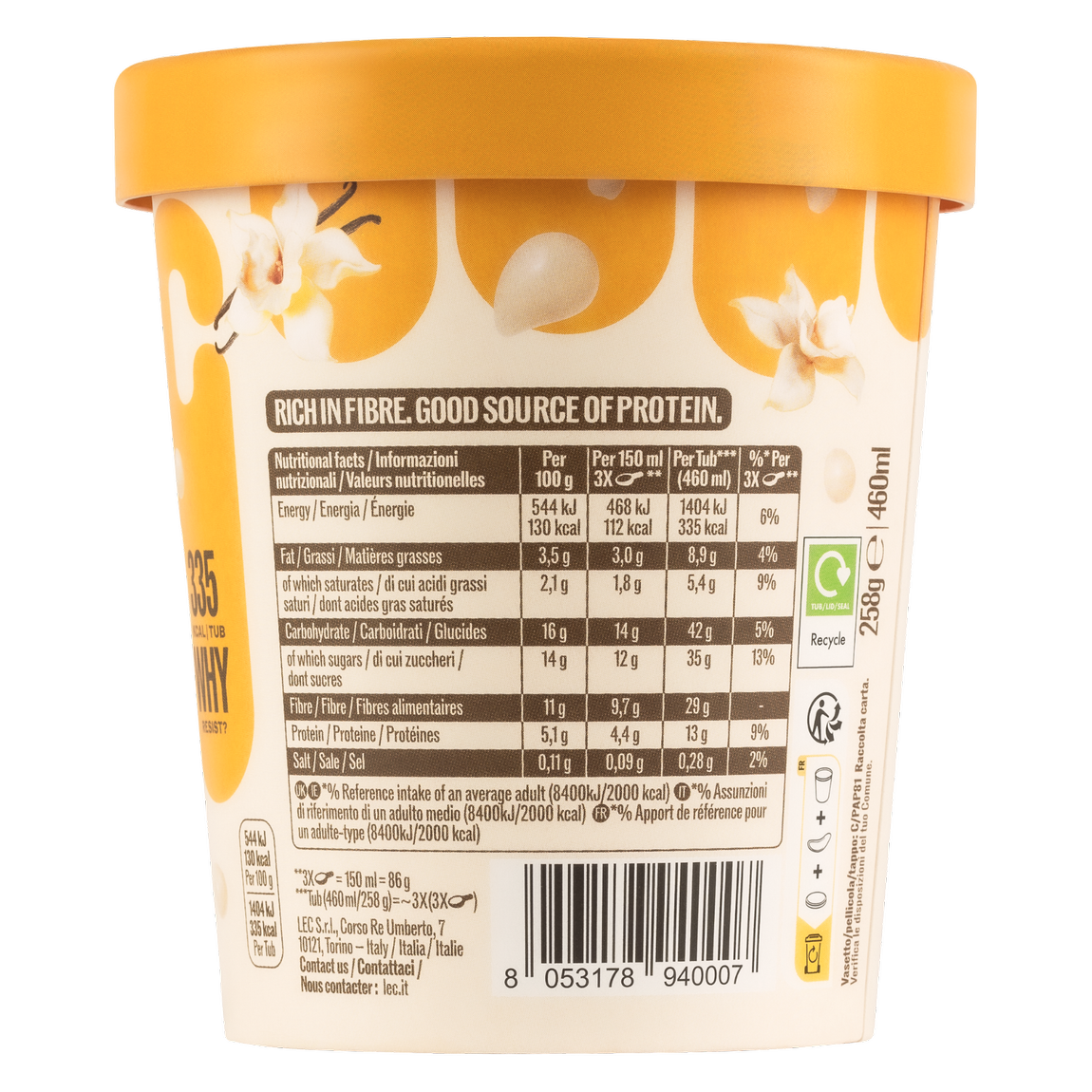 LEC Vanillove, 460ml : Ice Cream fast delivery by App or Online