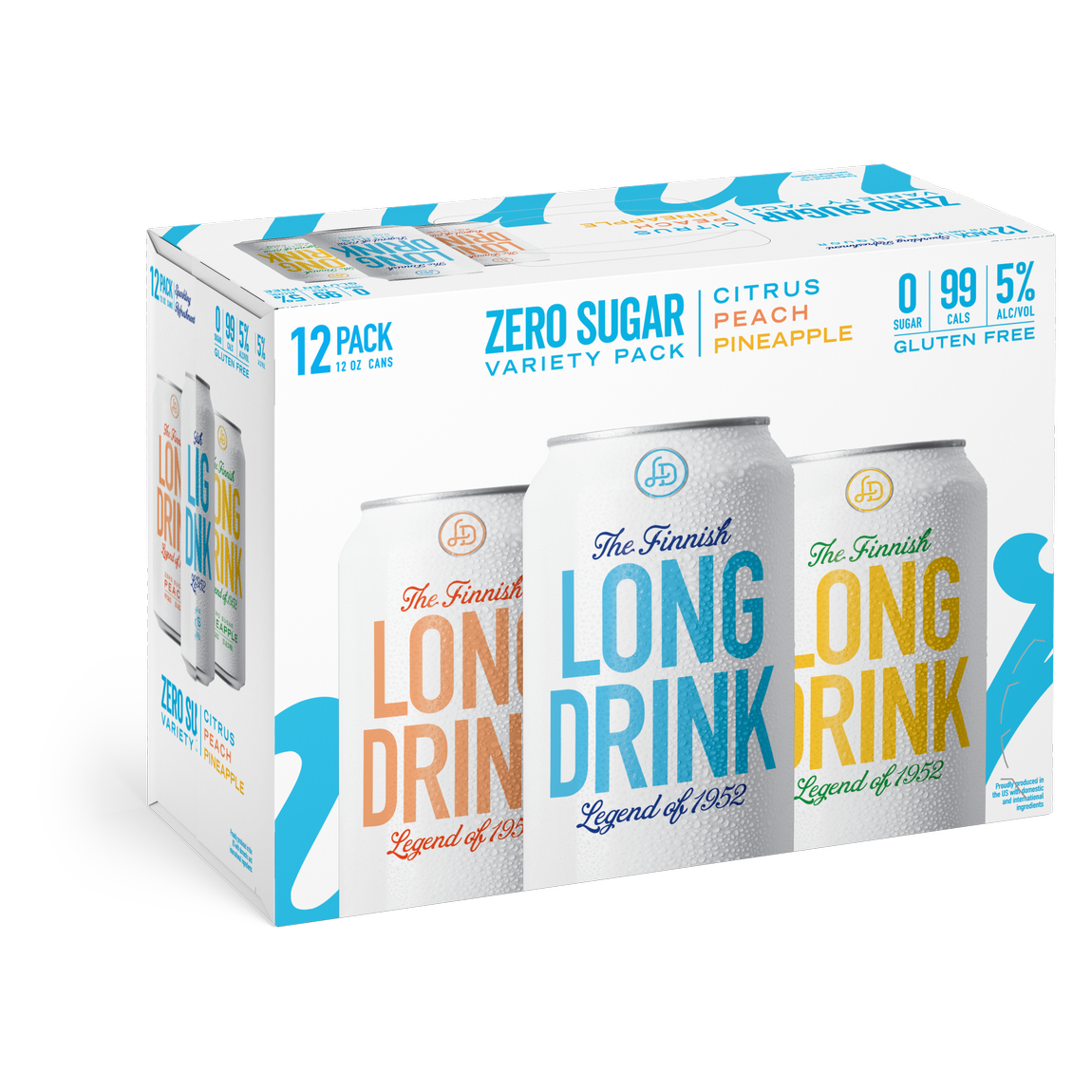 Long Drink Zero Sugar Variety 12 Pack 12oz Can 5% ABV - Delivered In As ...