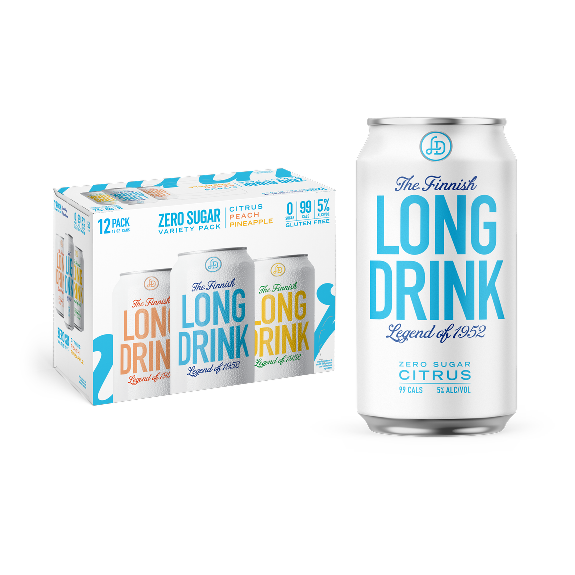 Long Drink Zero Sugar Variety 12 Pack 12oz Can 5% ABV - Delivered In As ...