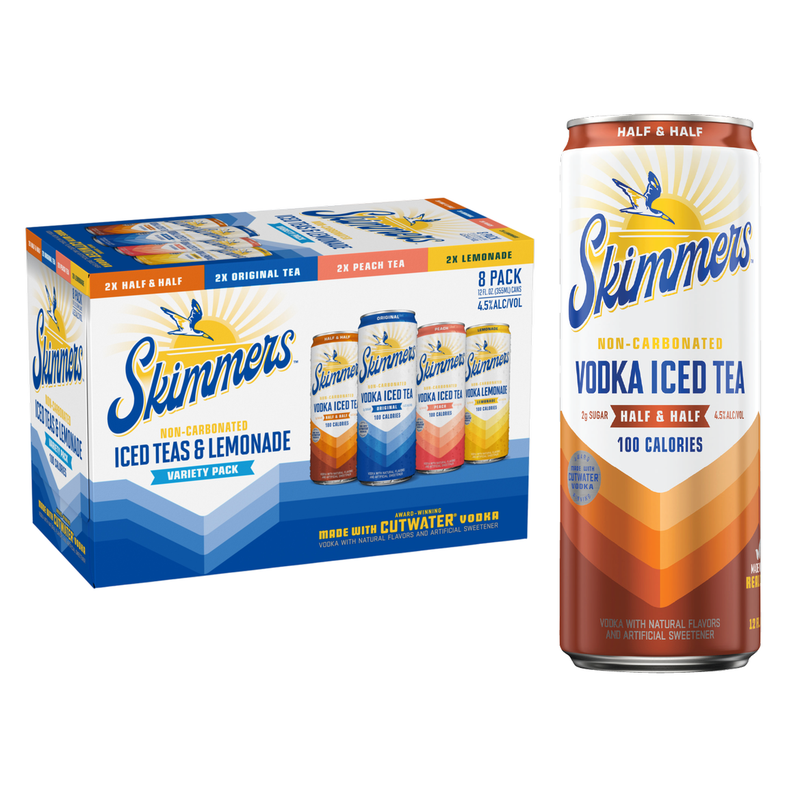 Skimmers Vodka Iced Tea Variety Pack 8pk 12oz Can 4.5% ABV - Delivered ...