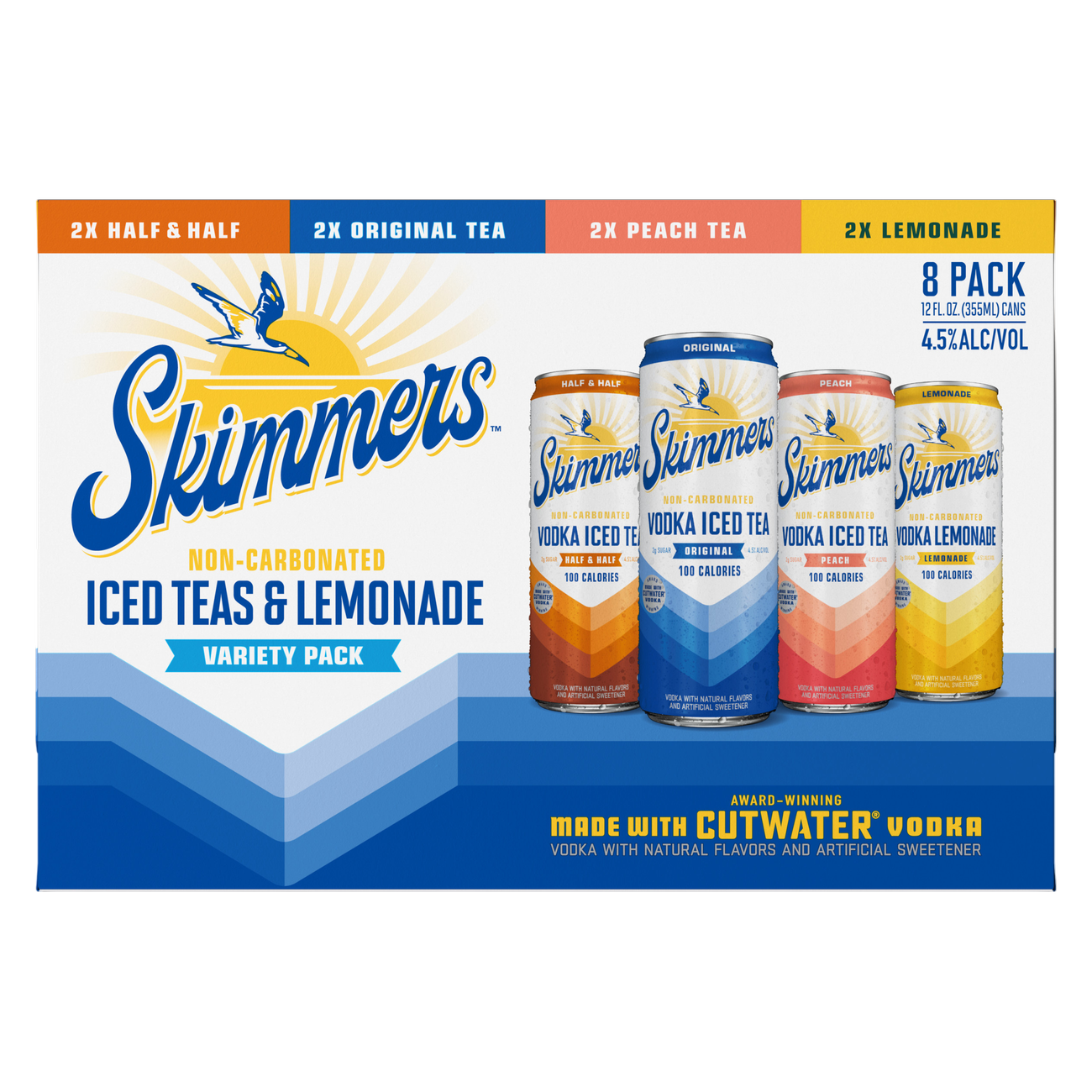 Skimmers Vodka Iced Tea Variety Pack 8pk 12oz Can 4.5% ABV - Delivered ...