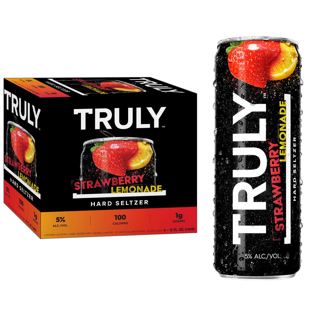 TRULY Strawberry Lemonade Hard Seltzer 6pk 12oz Can 5.0% ABV ...