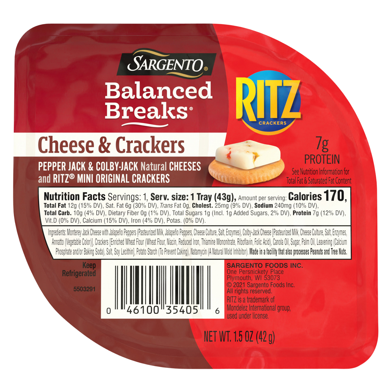 Sargento Balanced Breaks Pepper Jack & Colby Jack with Mini Ritz ...