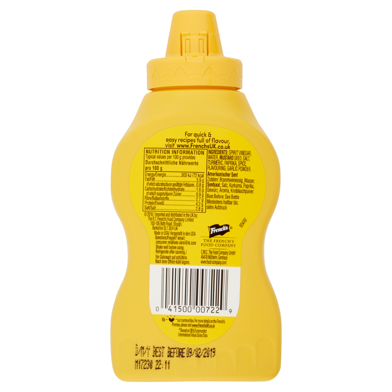French's Classic Yellow Mustard, 226g : Food Cupboard fast delivery by ...