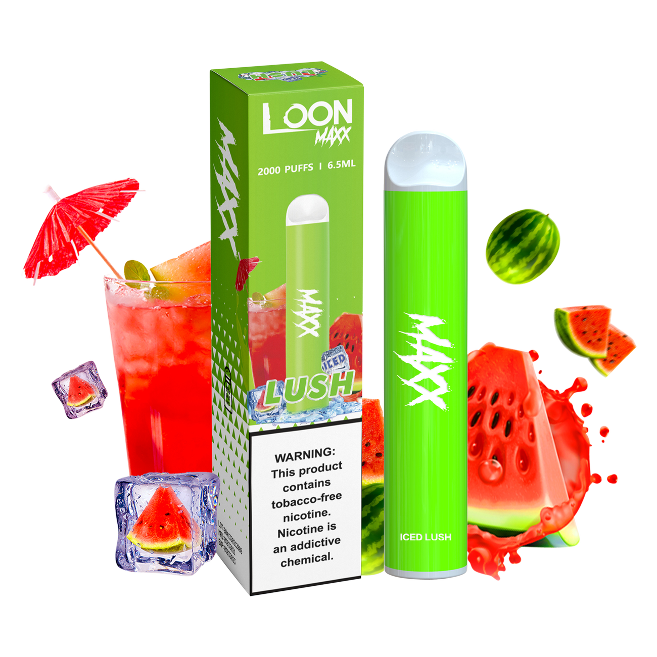 Loon MAXX Ice Lush Disposable Vape 6.5ml 6% Nicotine 2000 Puffs ...
