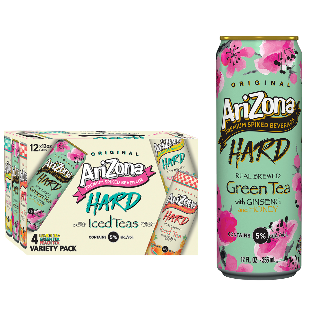 Arizona Hard Tea Party Pack 12pk 12oz Can 5.0% ABV - Delivered In As ...