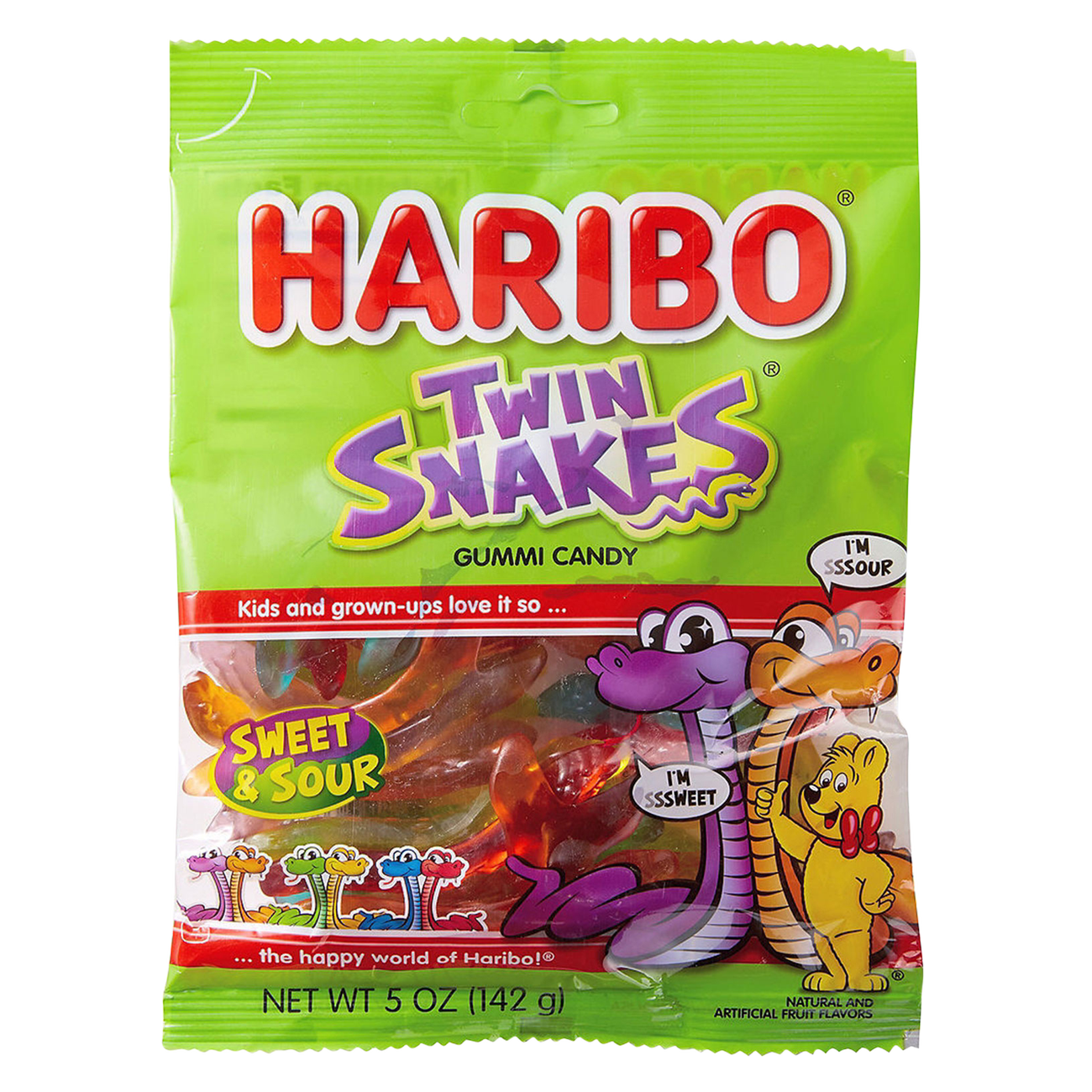 Haribo Sweet & Sour Twin Snakes Gummi Candy 5oz - Delivered In As Fast ...