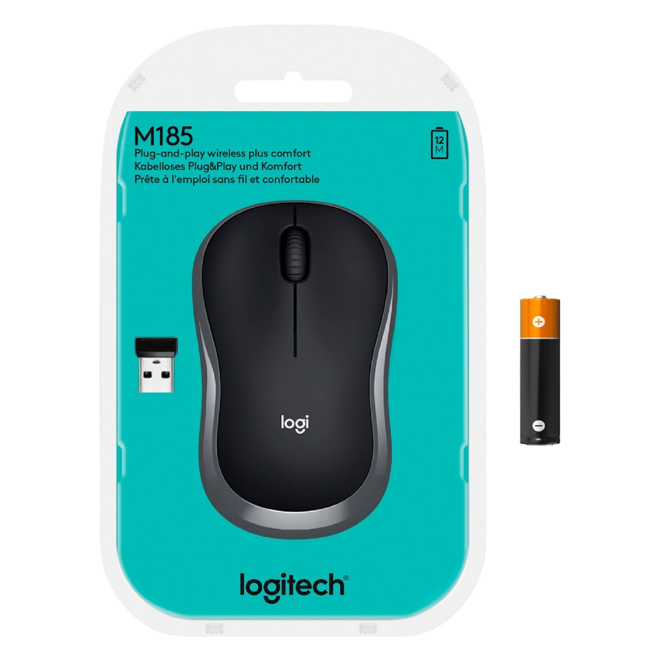 Logitech M185 Black Wireless Computer Mouse - Delivered In As Fast As ...