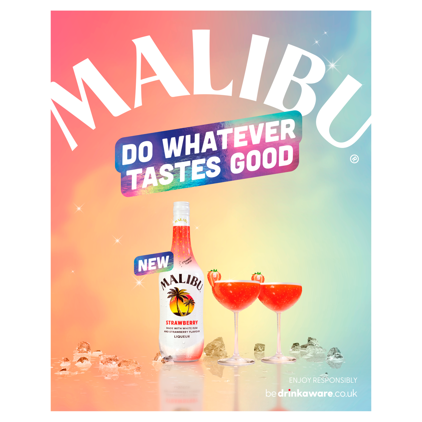 Malibu Strawberry Rum, 70cl : Alcohol fast delivery by App or Online