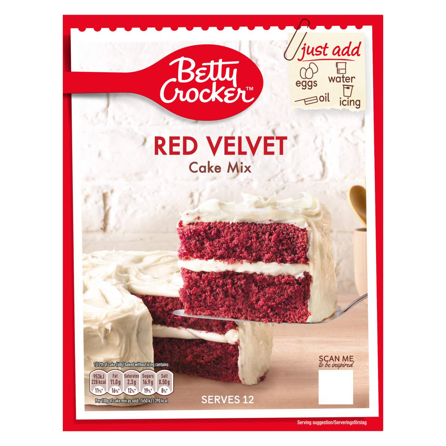 Betty Crocker Red Velvet Cake Mix, 425g : Food Cupboard fast delivery ...
