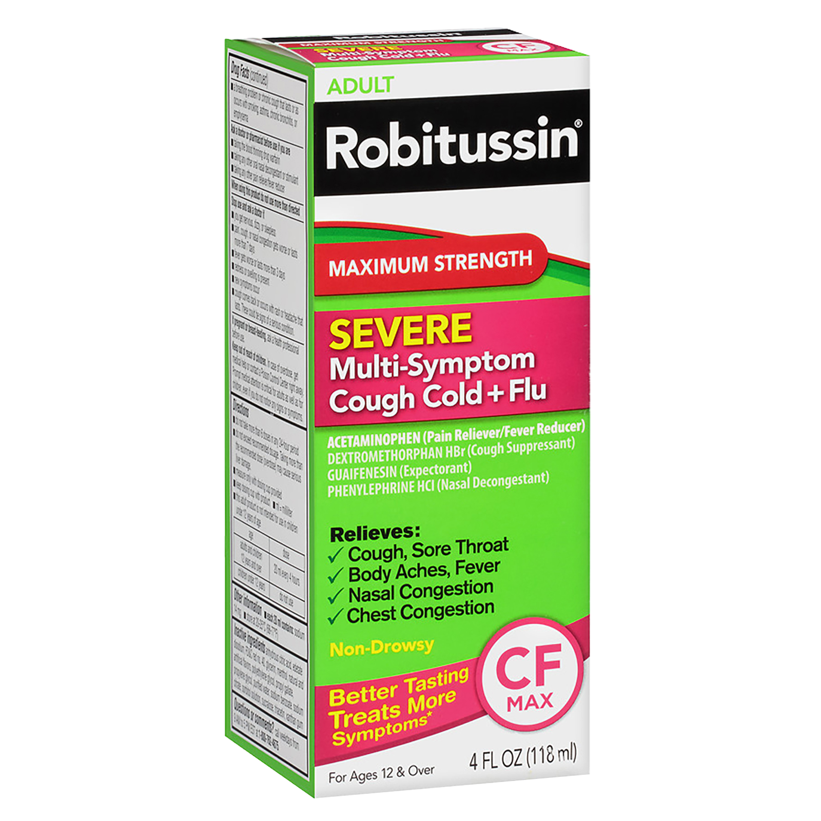 Robitussin Non-Drowsy Maximum Strength Severe Multi-Symptom Cough Cold ...