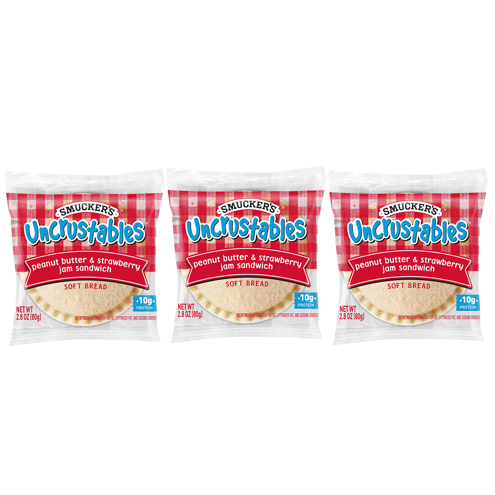 3ct Smucker's Frozen Uncrustables PB & Strawberry on Wheat 2.6oz ...