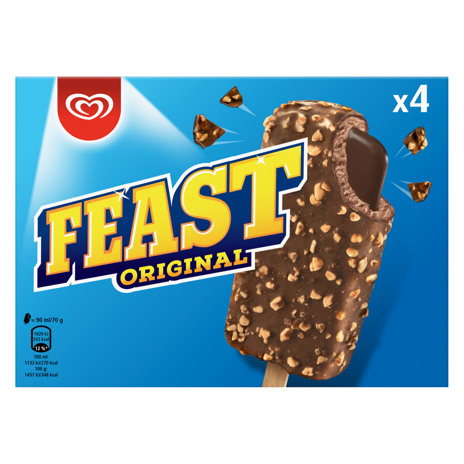 Feast Chocolate Ice Cream, 4 x 90ml : Ice Cream fast delivery by App or ...