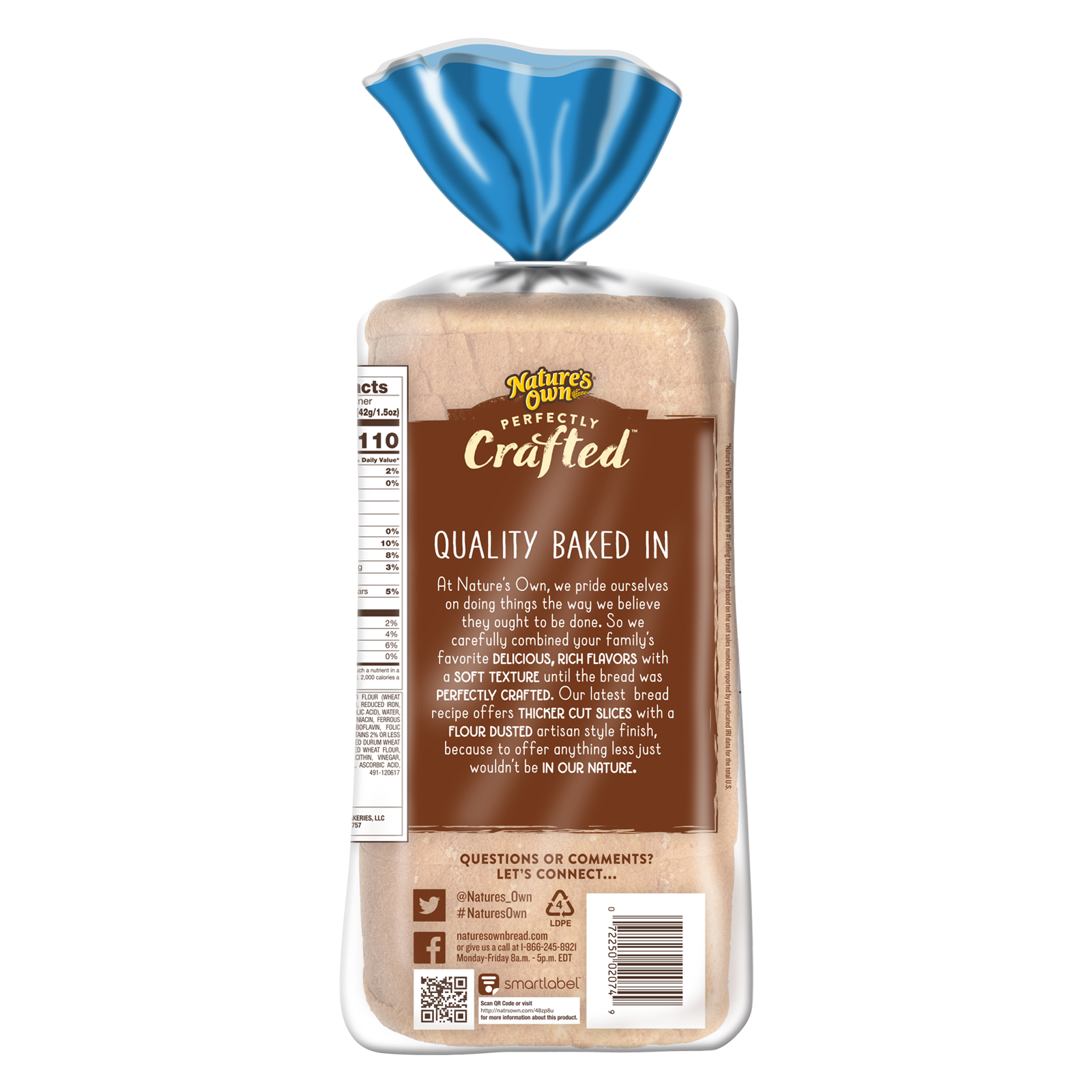 Nature's Own Perfectly Crafted White Bread - 22oz - Delivered In As ...