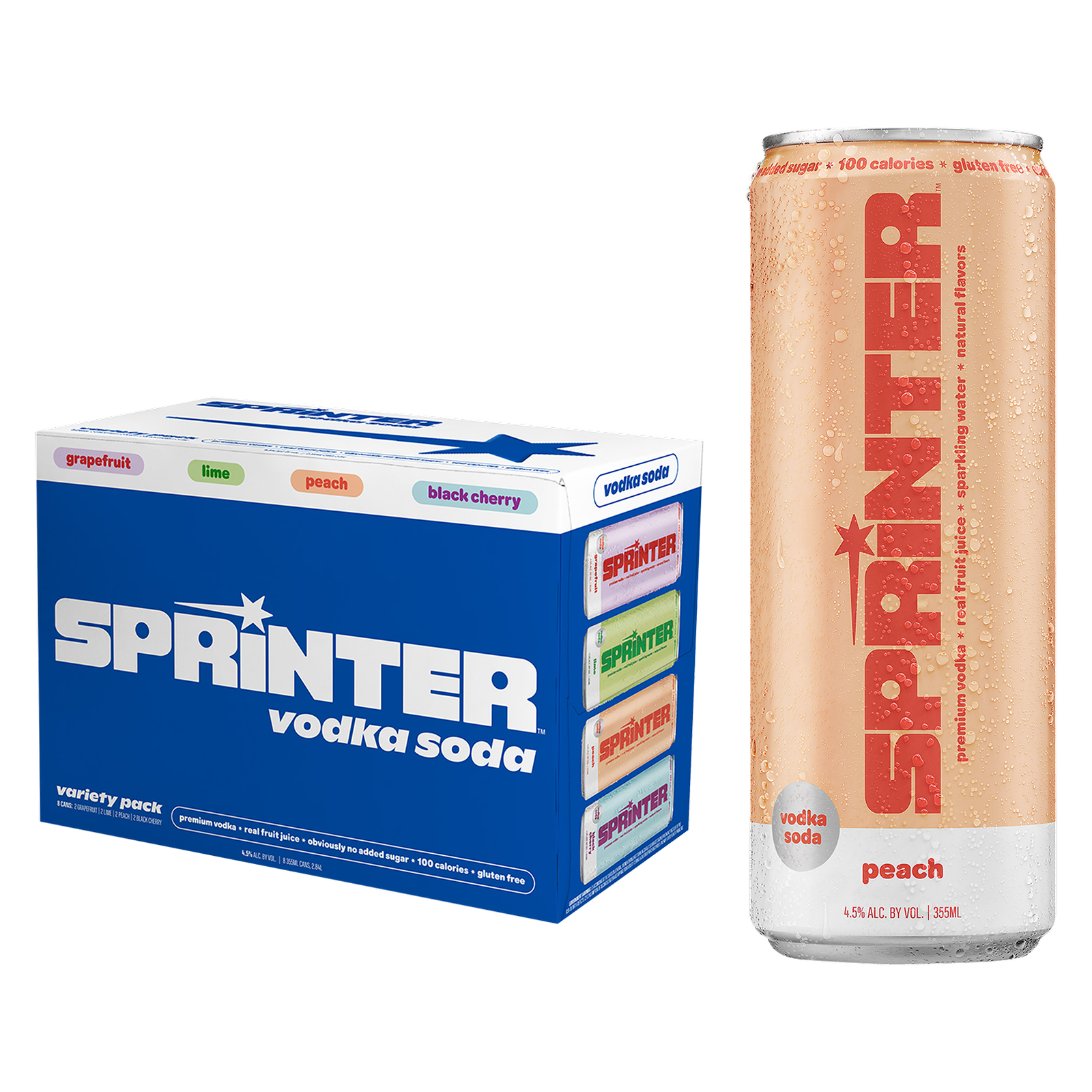 Sprinter Vodka Soda Variety 8pk 12oz Cans 4.5% ABV - Delivered In As ...