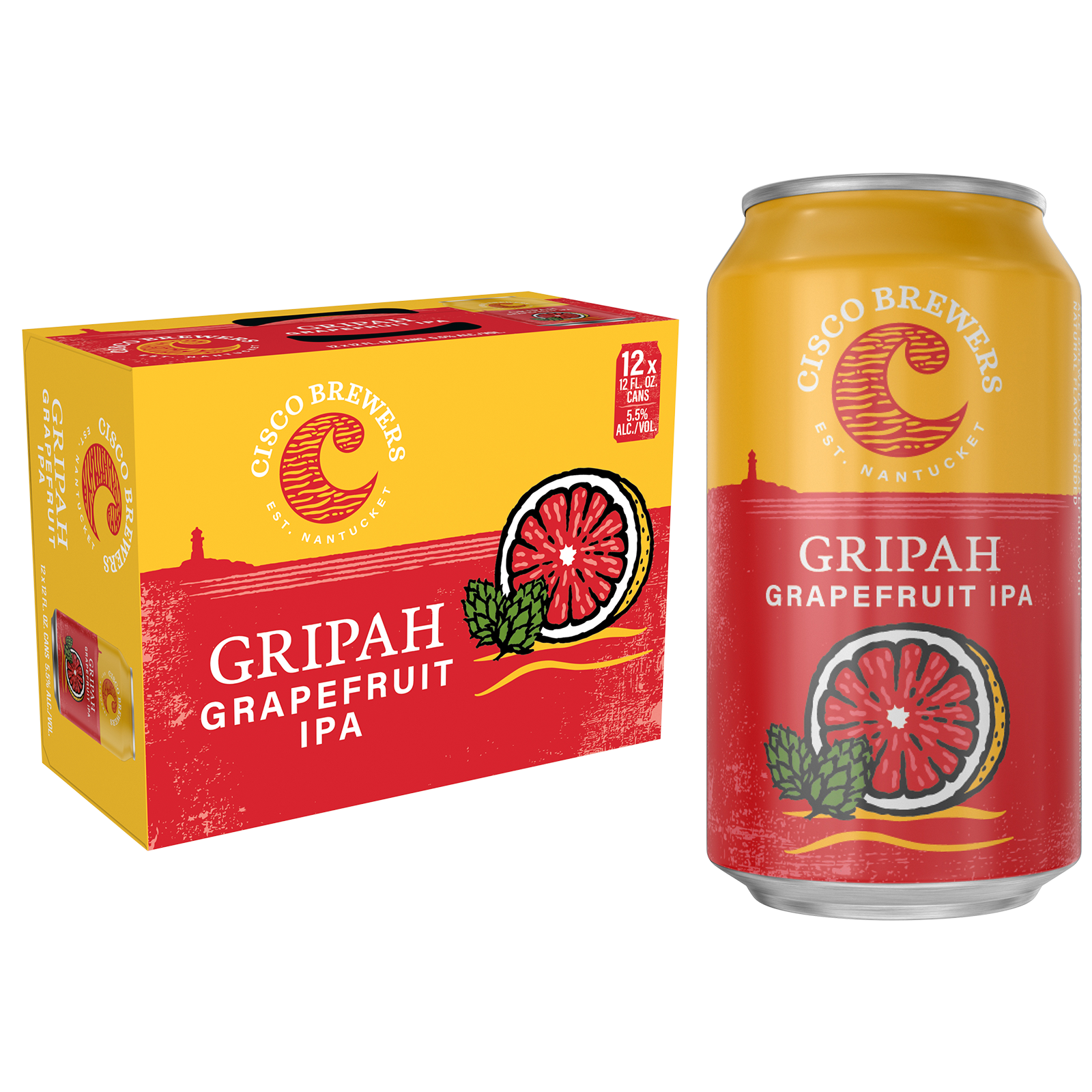 Cisco Brewers Gripah Grapefruit IPA 12pk 12oz Can 5.5% ABV - Delivered ...