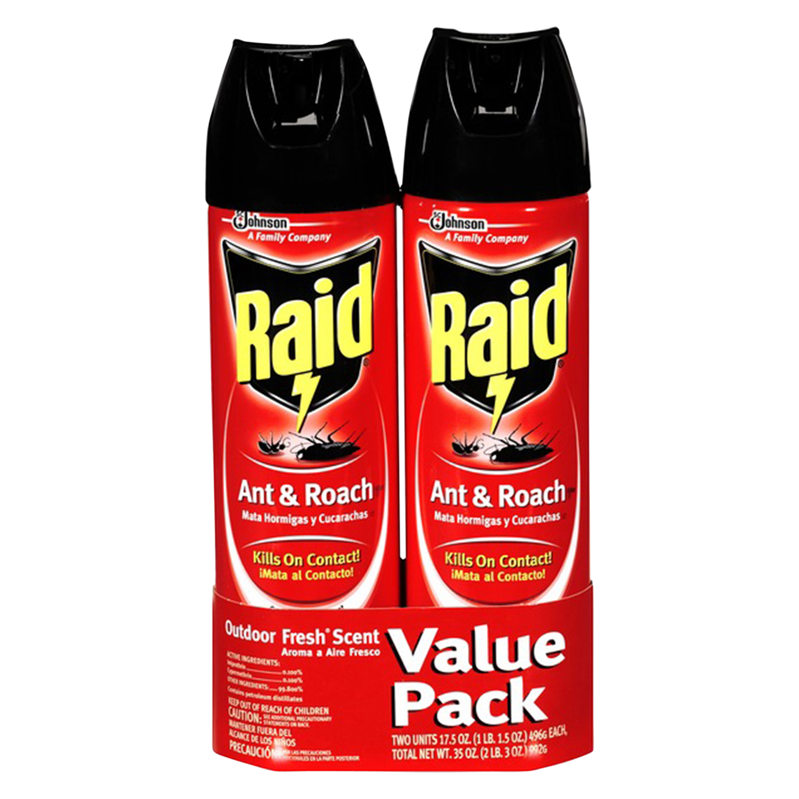 Raid Ant & Roach Outdoor Fresh Twin Pack 17.5oz - Delivered In As Fast ...
