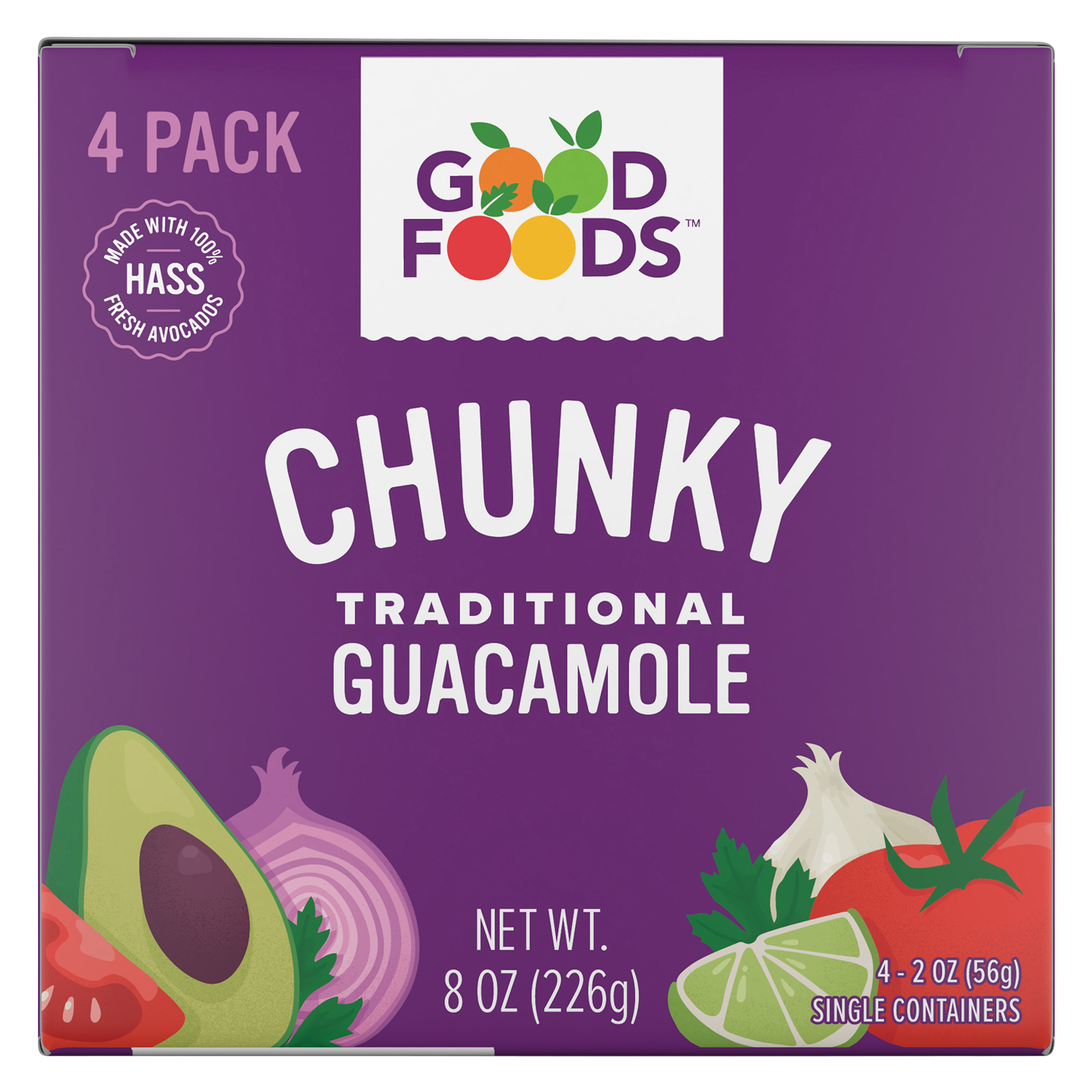 Good Foods Chunky Traditional Guacamole Single Serve - 4ct/8oz ...